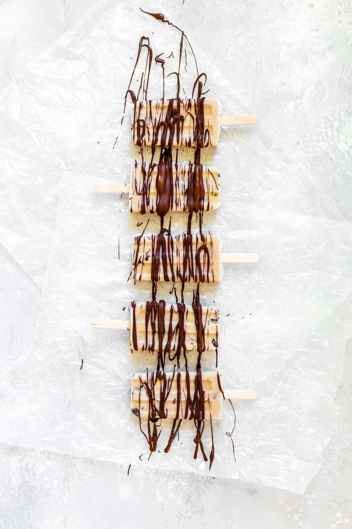 Vegan Chunky Monkey Popsicles