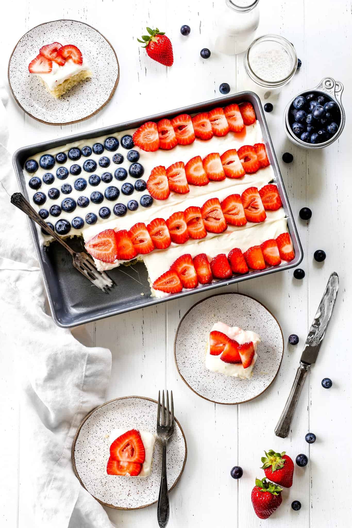 Vegan Flag Cake (1 Bowl Recipe!)