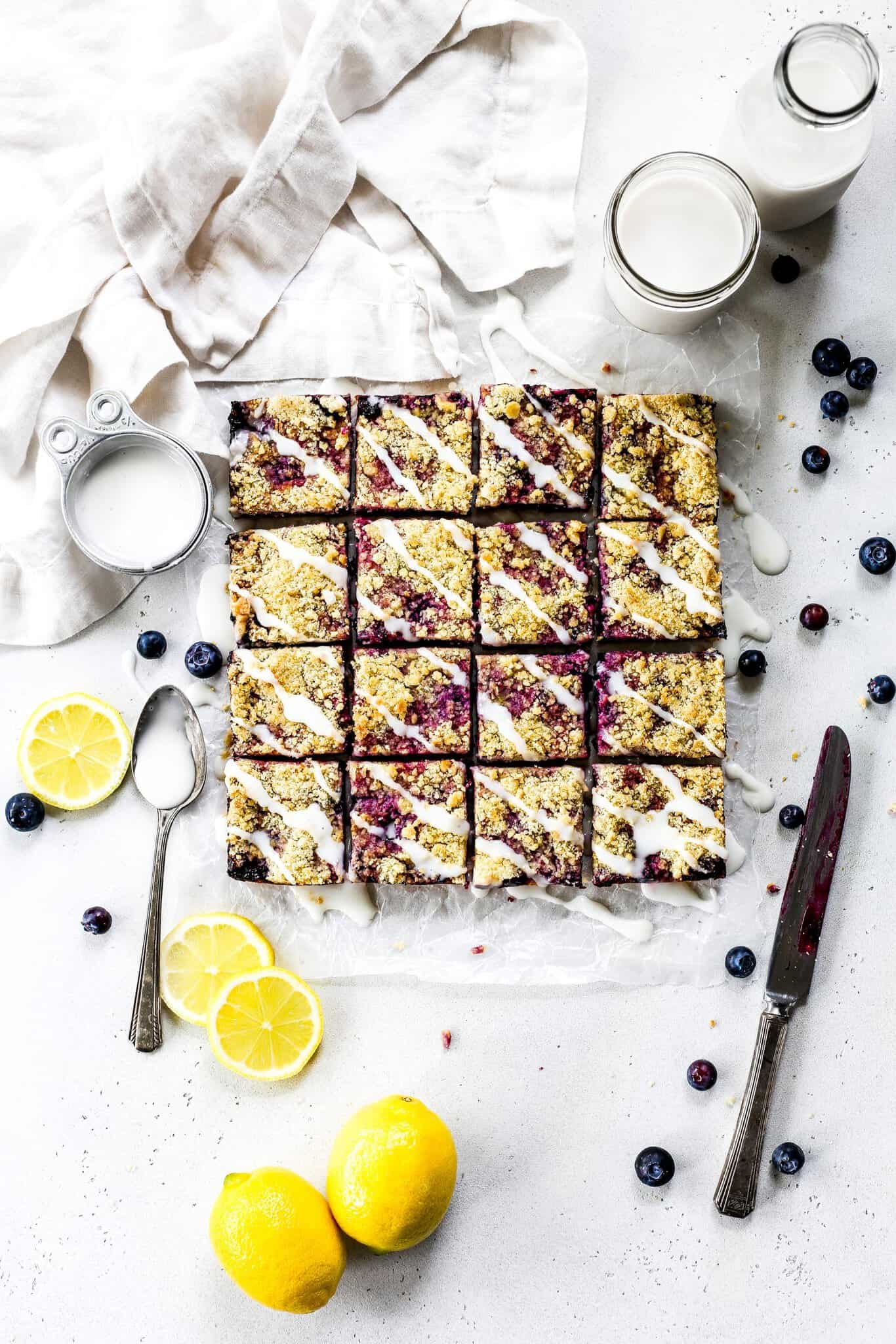 Vegan Lemon Blueberry Bars