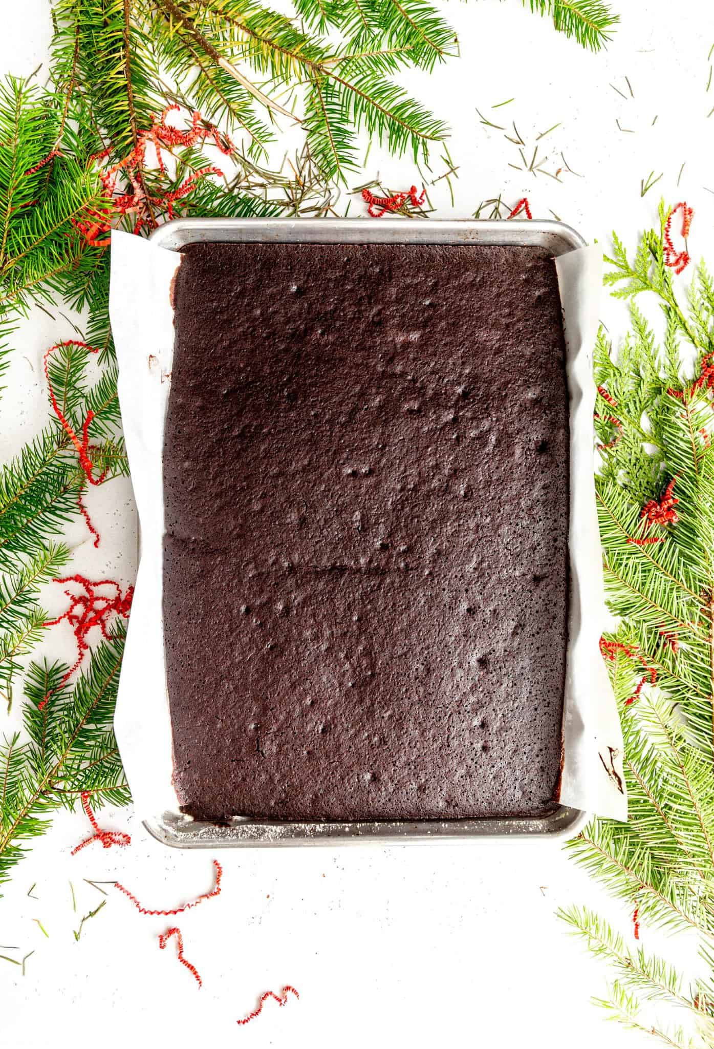 Vegan Chocolate Peppermint Yule Log