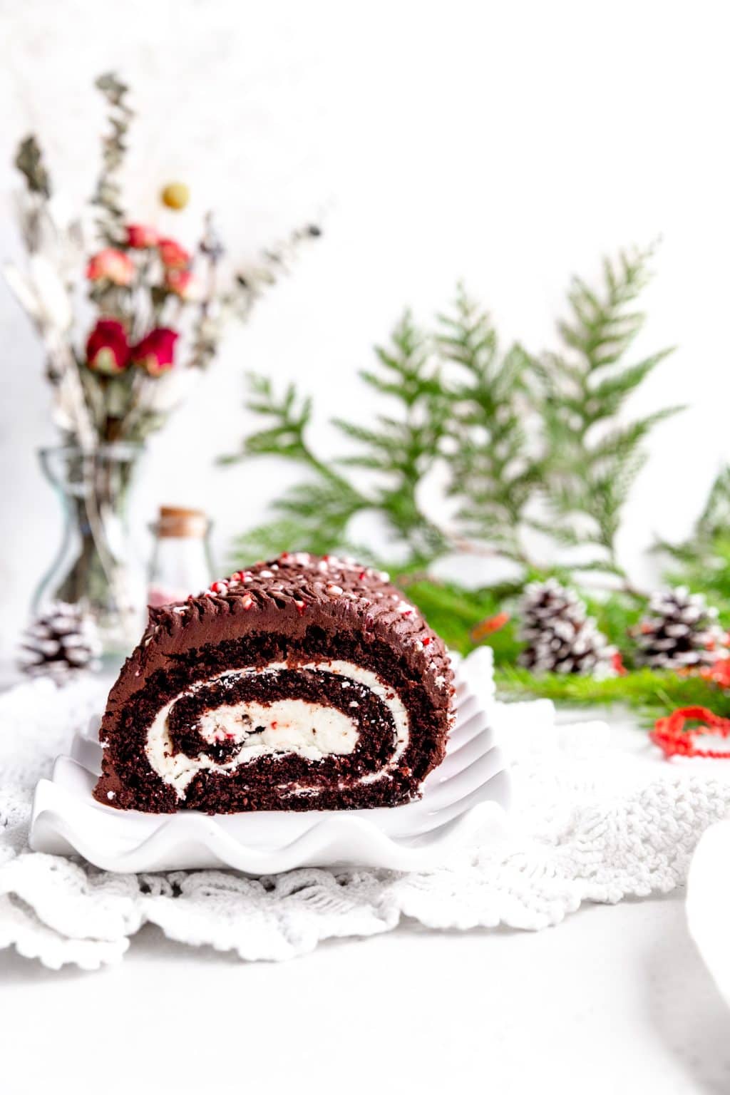 Vegan Chocolate Peppermint Yule Log