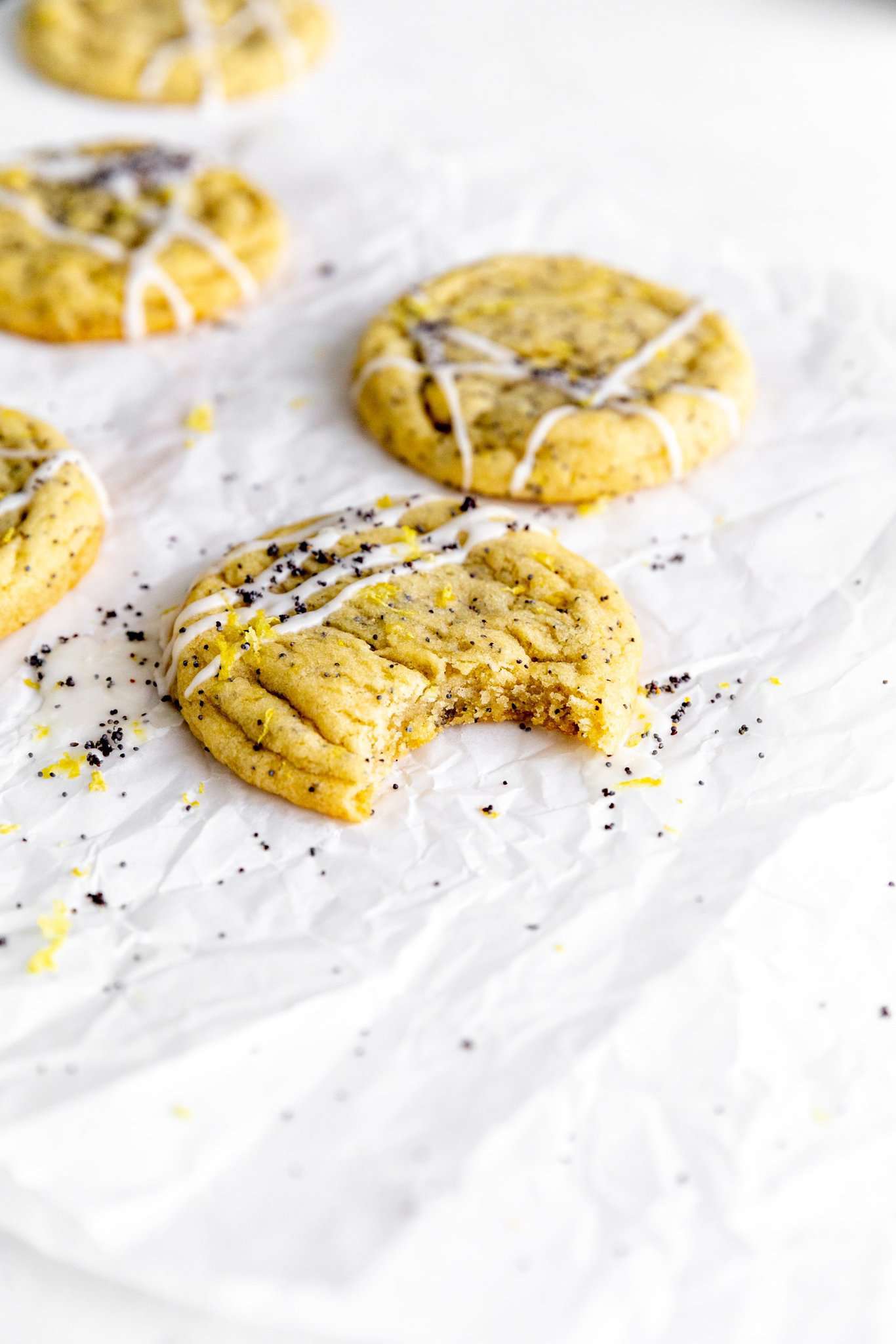 Vegan Lemon Poppy Seed Cookies (with lemon icing drizzle!)