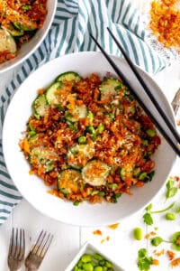 Cucumber Crispy Rice Salad with Chili-Garlic Dressing